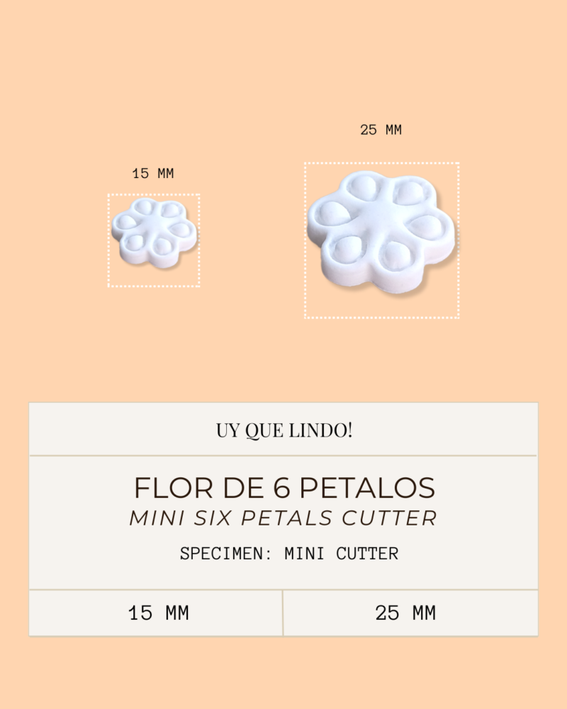Mini cortador flor de 6 pétalos - Uy qué lindo!